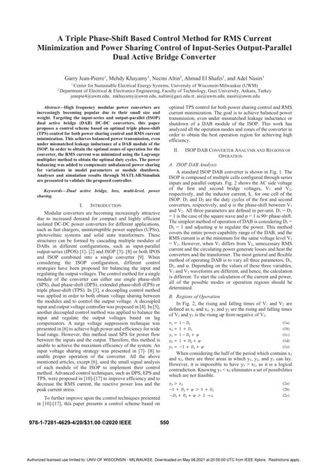 pdf a triple phase shift based control method for rms current