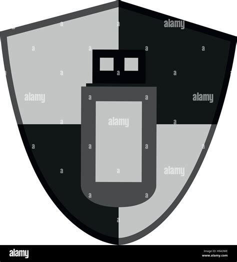 Isolated Usb Inside Shield Design Stock Vector Image Art Alamy