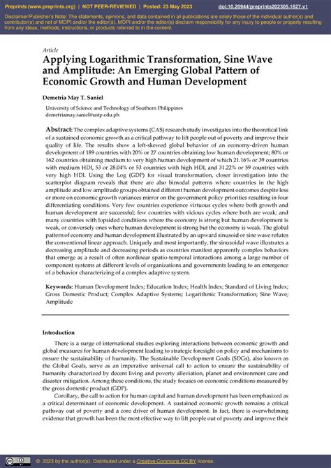 Applying Logarithmic Transformation Sine Article Applying Logarithmic Transformation Sine