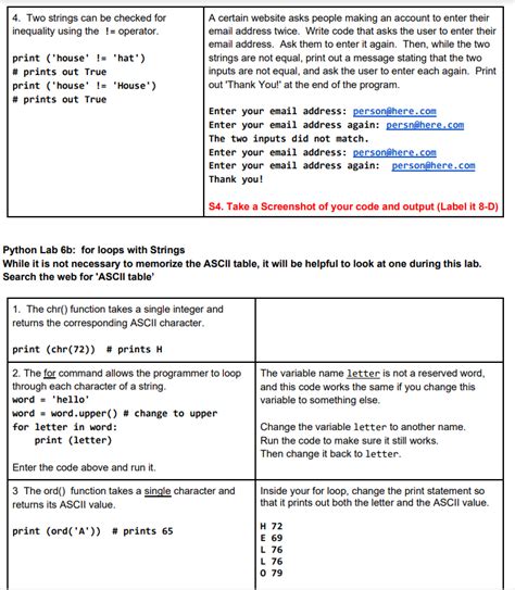 Python Lab 6a Python S String Operations 1 String Chegg Com
