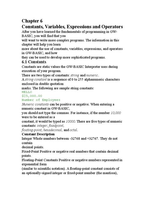 Constants Variables Expressions And Operators Pdf