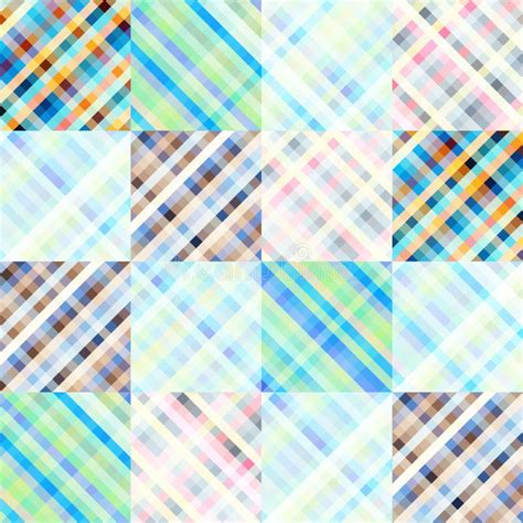 Seamless Background Geometric Abstract Diagonal Pattern In Low Poly Pixel Art Style Stock