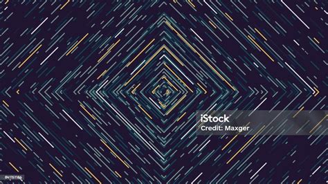 색 사각형 사이버 터널 미래 추상 배경 벡터 일러스트 레이 션 속도에 대한 스톡 벡터 아트 및 기타 이미지 속도 왜곡된