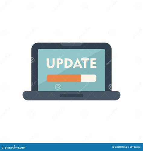 Laptop Showing Update System Software Progress Bar Stock Illustration Illustration Of Flat