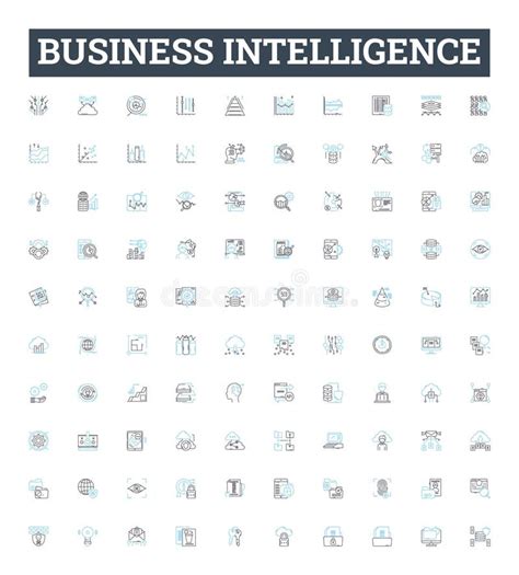 Business Intelligence Vector Line Icons Set Business Intelligence Analytics Data Technology