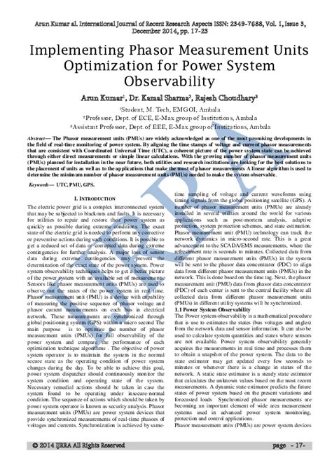 Pdf Implementing Phasor Measurement Units Optimization For Power System Observability