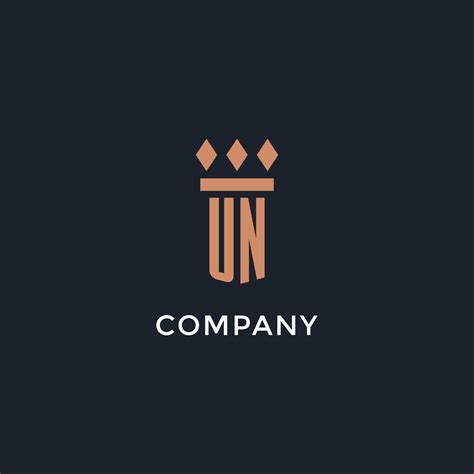 Naciones Unidas Logo Inicial Con Pilar Icono Diseño Lujo Monograma
