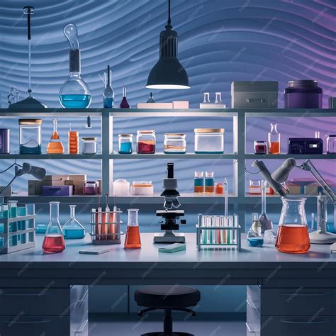 Vibrant And Organized Modern Lab Workspace Premium Ai Generated Image
