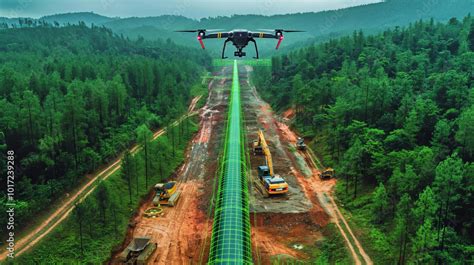 Aerial Drone Survey Of Pipeline Construction Site Using Lidar