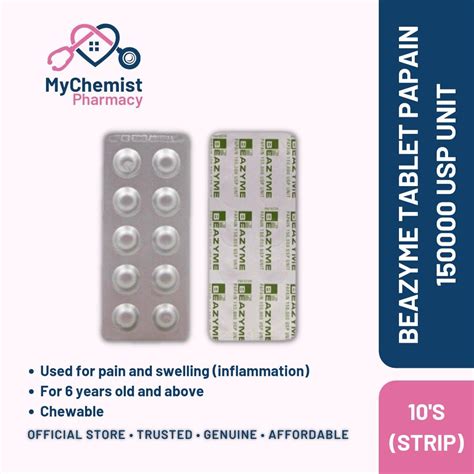 Beazyme Papain 150000 Usp Unit And Primase Papain 20000 Usp Unit 10s