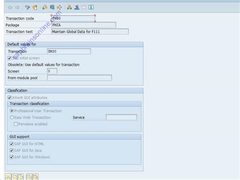 F8BG SAP Tcode For Maintain Global Data For F111