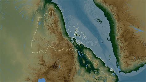 Eritrea Outlined Physical Stock Illustration Illustration Of Land 302591793