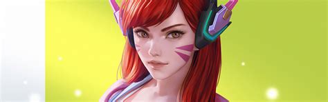 Download Wallpaper Girl Red Hair Overwatch Dva Section Games In