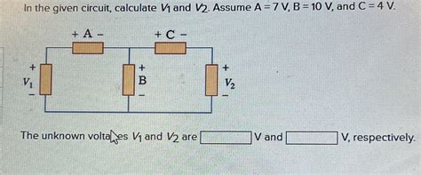 solved in the given circuit calculate v 1 and v 2