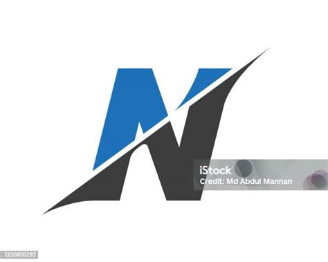 슬래시 컨셉의 모던 N 레터 로고 초기 모노그램 문자 N 로고 디자인 벡터 N 슬라이스 문자 로고 로고에 대한 스톡 벡터 아트 및 기타 이미지 Istock