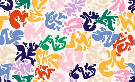 추상 완벽한 패턴 다채로운 낙서 모양 크리 에이 티브 미니멀리스트 스타일의 예술 배경 기본 모양의 현대적인 디자인 템플릿 벡터 컬러 벽지 인쇄 배경 완벽 한 패턴 패브릭 0