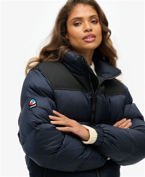 Womens Sportstyle Code Puffer Jacket In Eclipse Navy Superdry Us