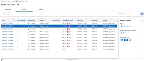 Viewing Build Summary Information In Automation Suites