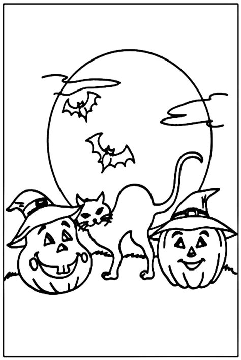 Halloween Cat Coloring Pages Coloringlib