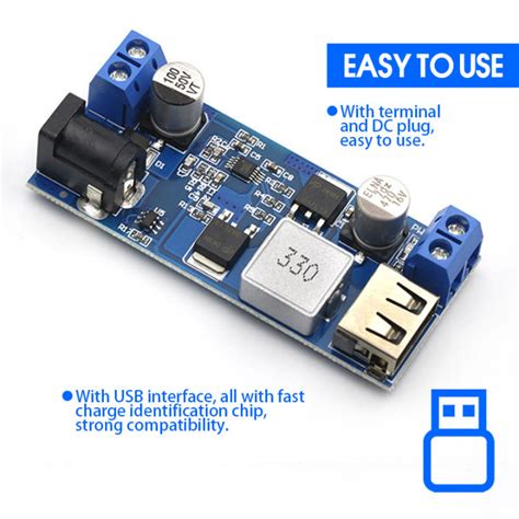 DC DC 24V 12V To 5V 5A Step Down Power Supply Buck Converter Adjustable USB Charging Module For