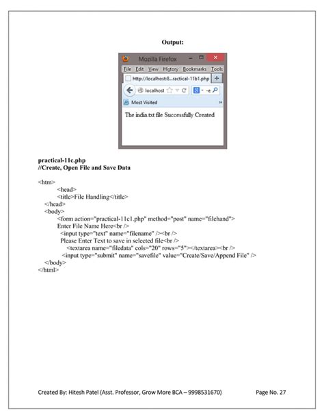Bca Sem Php Practicals To PDF