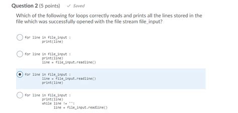 Solved Question Points Saved Which Of The Following Chegg
