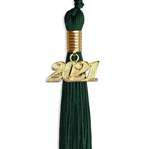 Hunter Green Graduation Tassel With Gold Date Drop