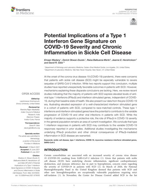 Pdf Potential Implications Of A Type 1 Interferon Gene Signature On
