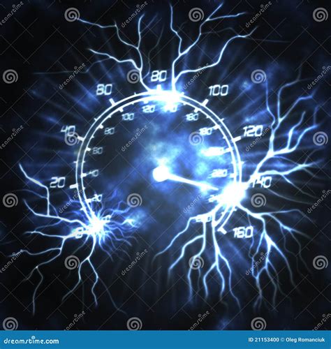 Speedometer And Lightning Stock Illustration Illustration Of Driving 21153400