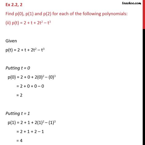 Ex 2 2 2 Find P 0 P 1 And P 2 For Each Of The Ex 2 2