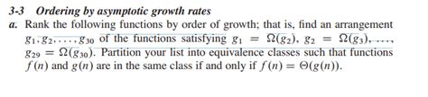 Solved 3 3 Ordering By Asymptotic Growth Rates A Rank The