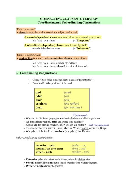 german conjunctions pdf