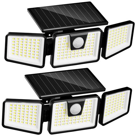 Incx Solar Outdoor Lights With Motion Sensor Solar Powered 3 Heads Security Lights 156 Led