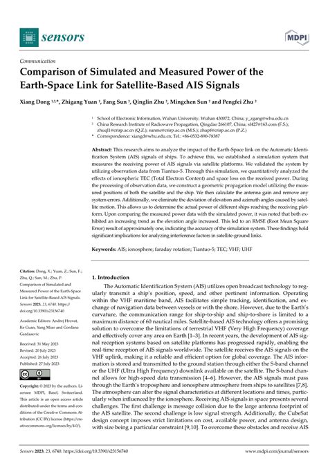Pdf Comparison Of Simulated And Measured Power Of The Earth Space