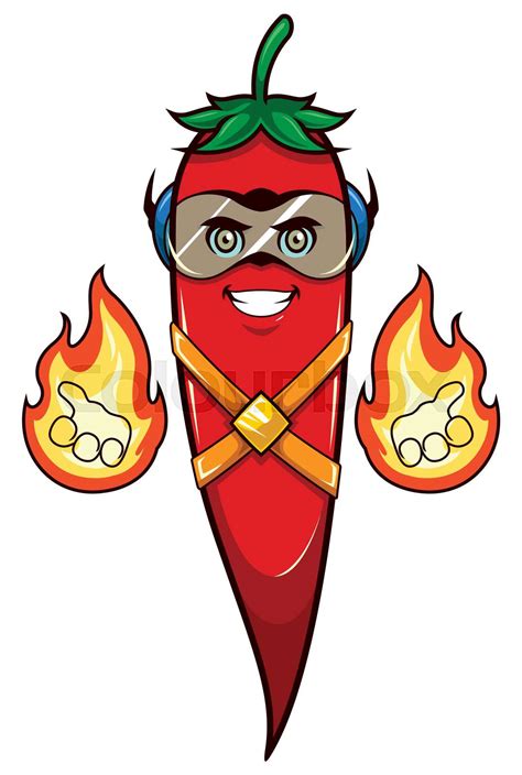 Chili Pepper Superhero Mascot Stock Vector Colourbox