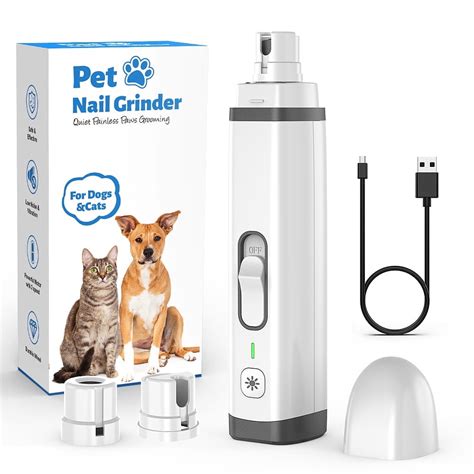 Pceotllar Electric Pet Nail Grinder 2 Speed Led Rechargeable For