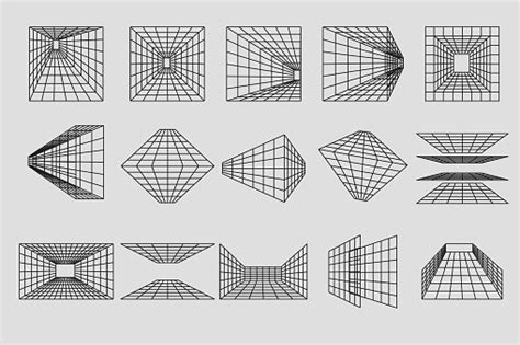 와이어프레임 기하학적 모양은 서로 다른 포메스입니다 추상적인 3d 그리드 디자인 유니버설 트렌디 한 기하학적 모양 점에 의한