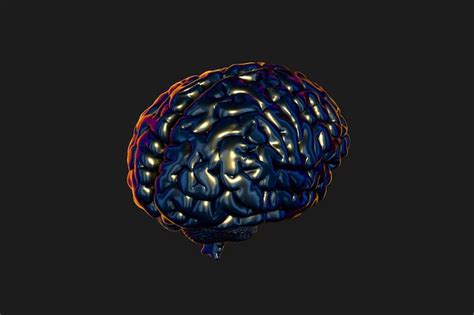 Premium Photo Brain And Dark Background 3d Rendering