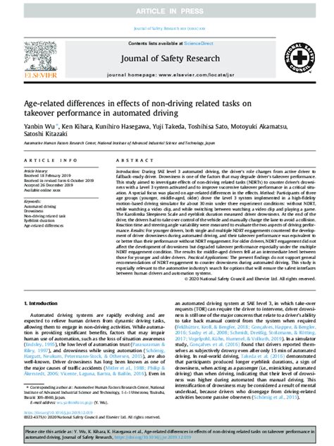 pdf age related differences in effects of non driving related tasks