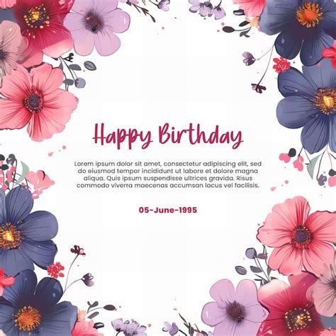생일 축하 포스터 템플릿 프리미엄 Ai 생성 Psd