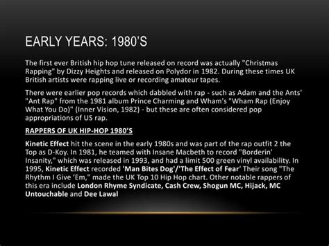 Uk Rap Timeline Ppt