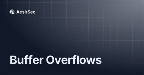 Buffer Overflows | AesirSec