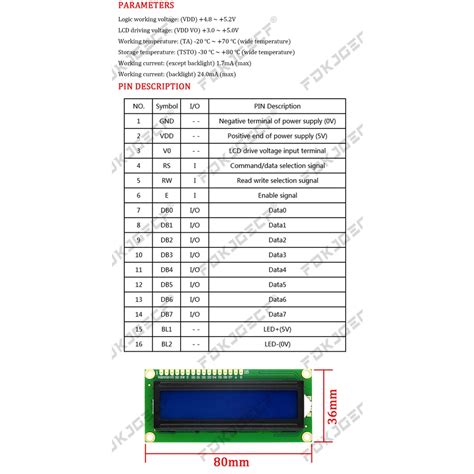 LCD V Module Blue Green Screen X Character LCD Display