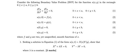 Solved Consider The Following Boundary Value Problem Bvp