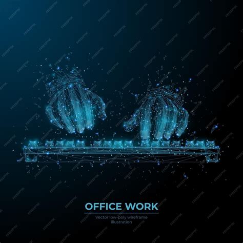 Premium Vector Digital 3d Human Hands Typing On Computer Or Laptop Keyboard In Dark Blue