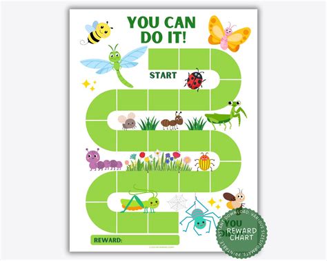 Bug Reward Chart Printable Instant Download Reward Chart Insect