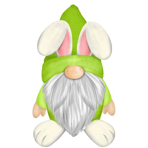 Gnome Watercolor Easter Clipart Spring Png Gnome Rabbit 21054474 Png