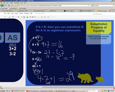 Using The Substitution Property Of Equality Tutorial Sophia Learning