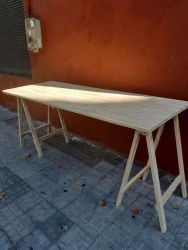 Mesa Con Caballetes En Madera Macisa Cuotas Sin Interés