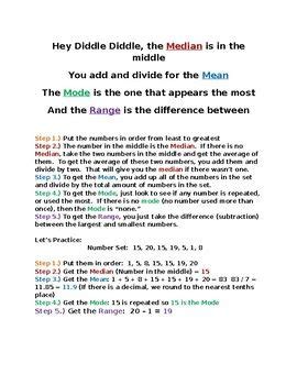 Mean Median Mode And Range